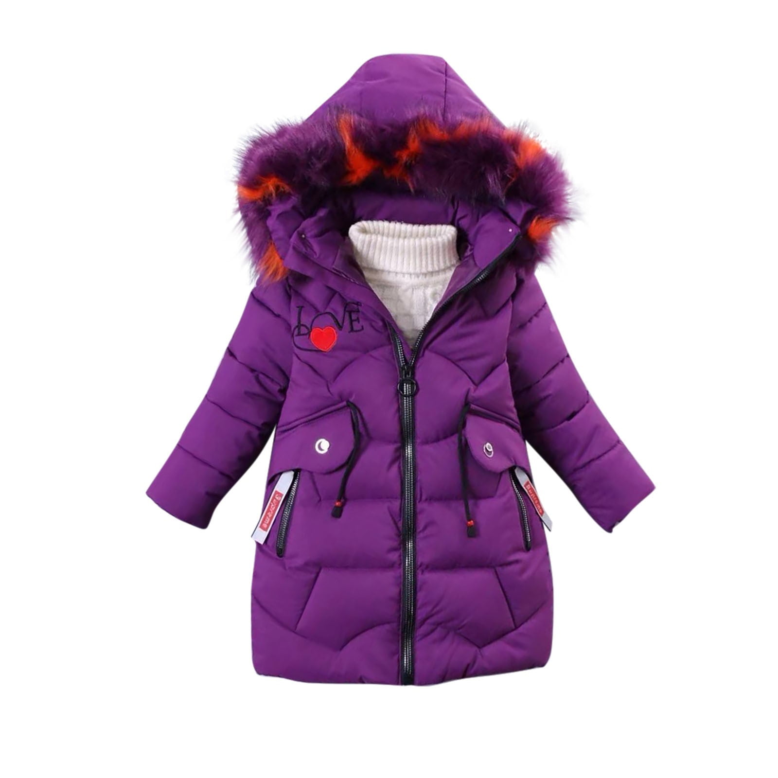 Odeerbi Kids Girls Winter Down Jacket Thermal Puffer Coat Children's ...