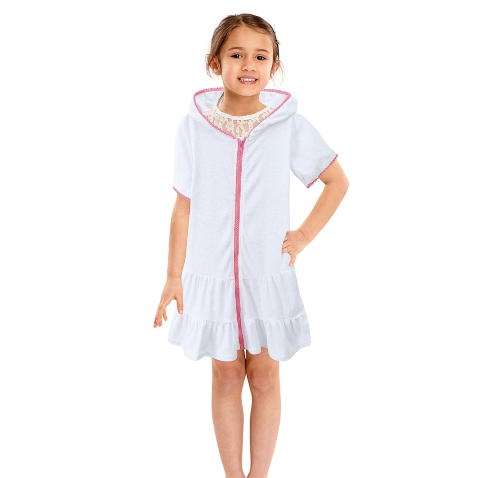 Odeerbi Kids Robes Toddler Girls Swimsuit Cover Ups Towel Robe Zip-Up ...