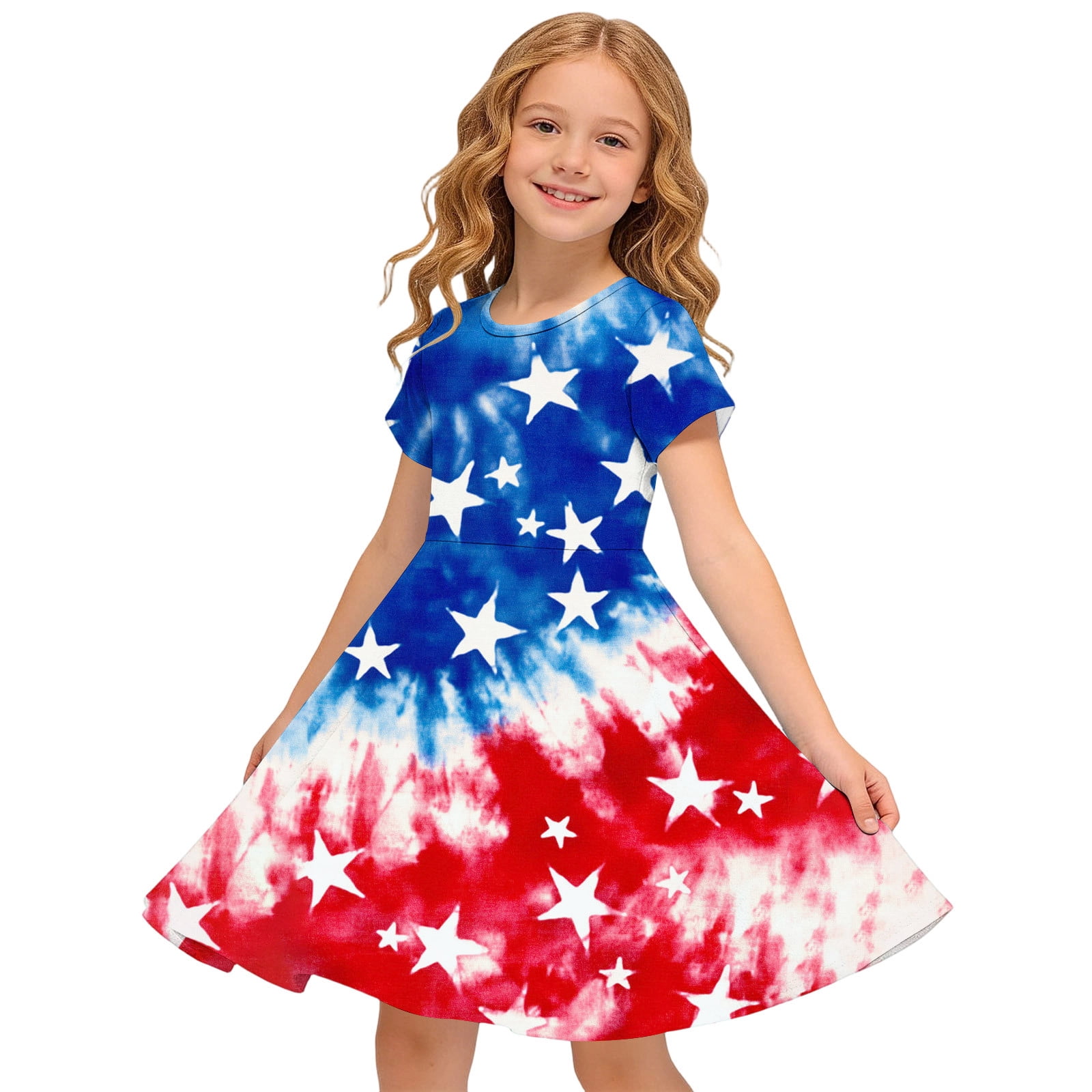 Odeerbi Kids Teen Girls Independence Day A-Line Dress Summer Patriotic ...