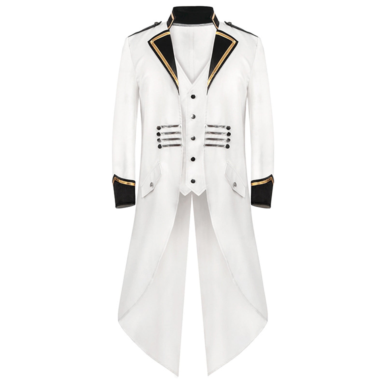 Odeerbi Mens Steampunk Tailcoat Gothic Medieval Jacket Frock Uniform ...