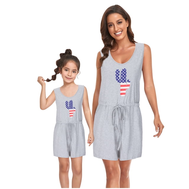 Odeerbi Mommy And Me Jumpsuit Matching Outfits Independence Day Clothes ...