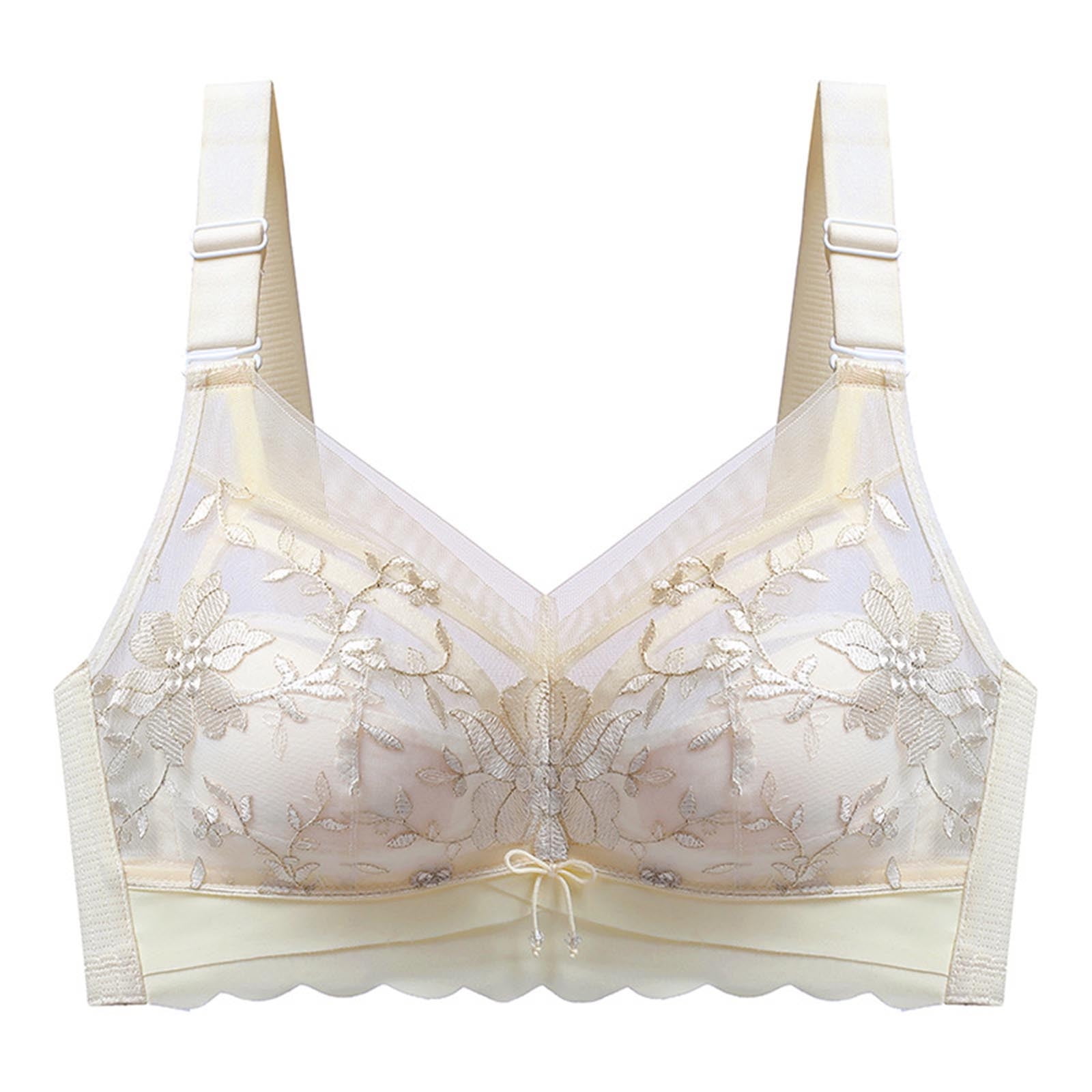 Odeerbi Plus Size Bras for Women 2025 without Wire Slim Cup Lace Sexy ...