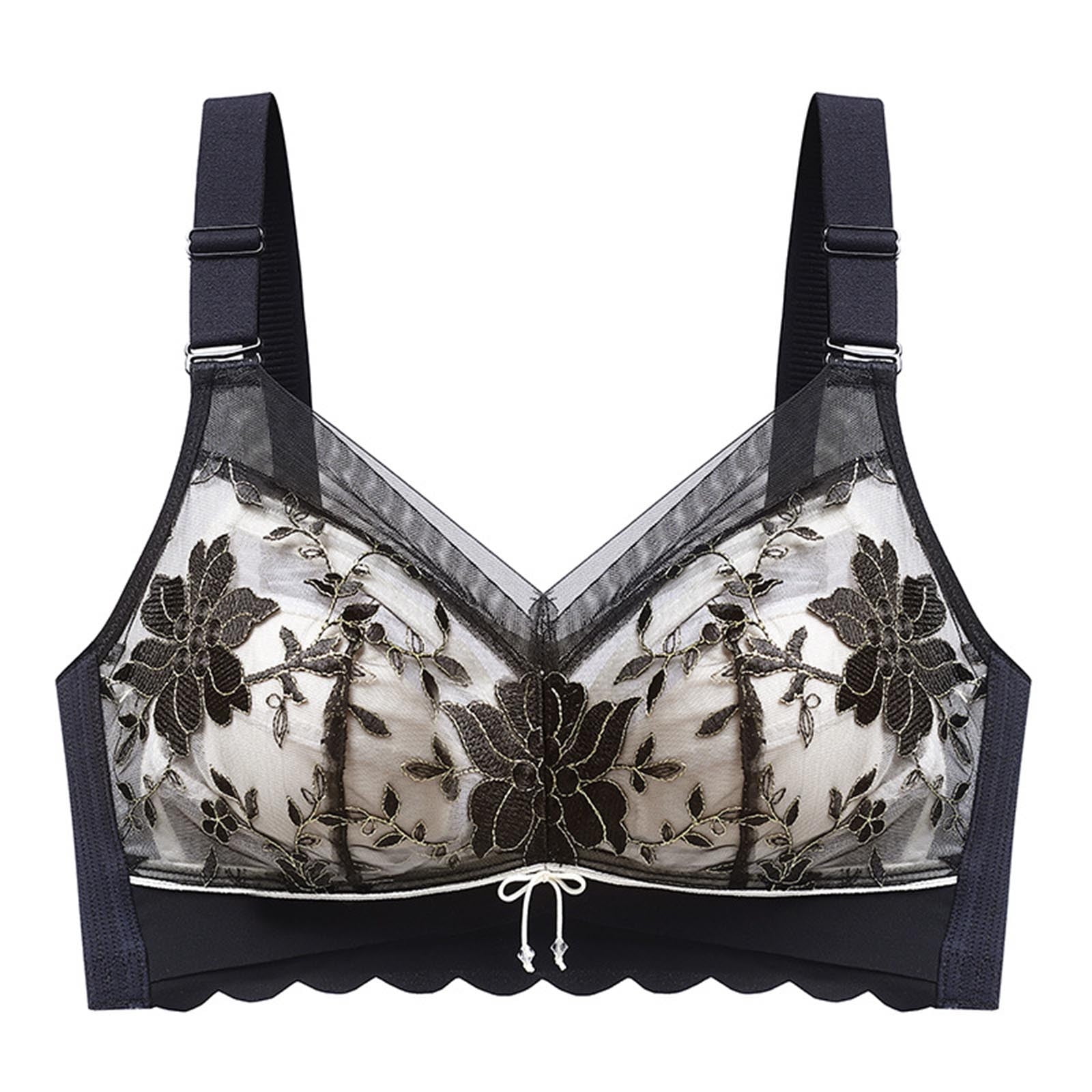 Odeerbi Plus Size Bras for Women 2025 without Wire Slim Cup Lace Sexy ...