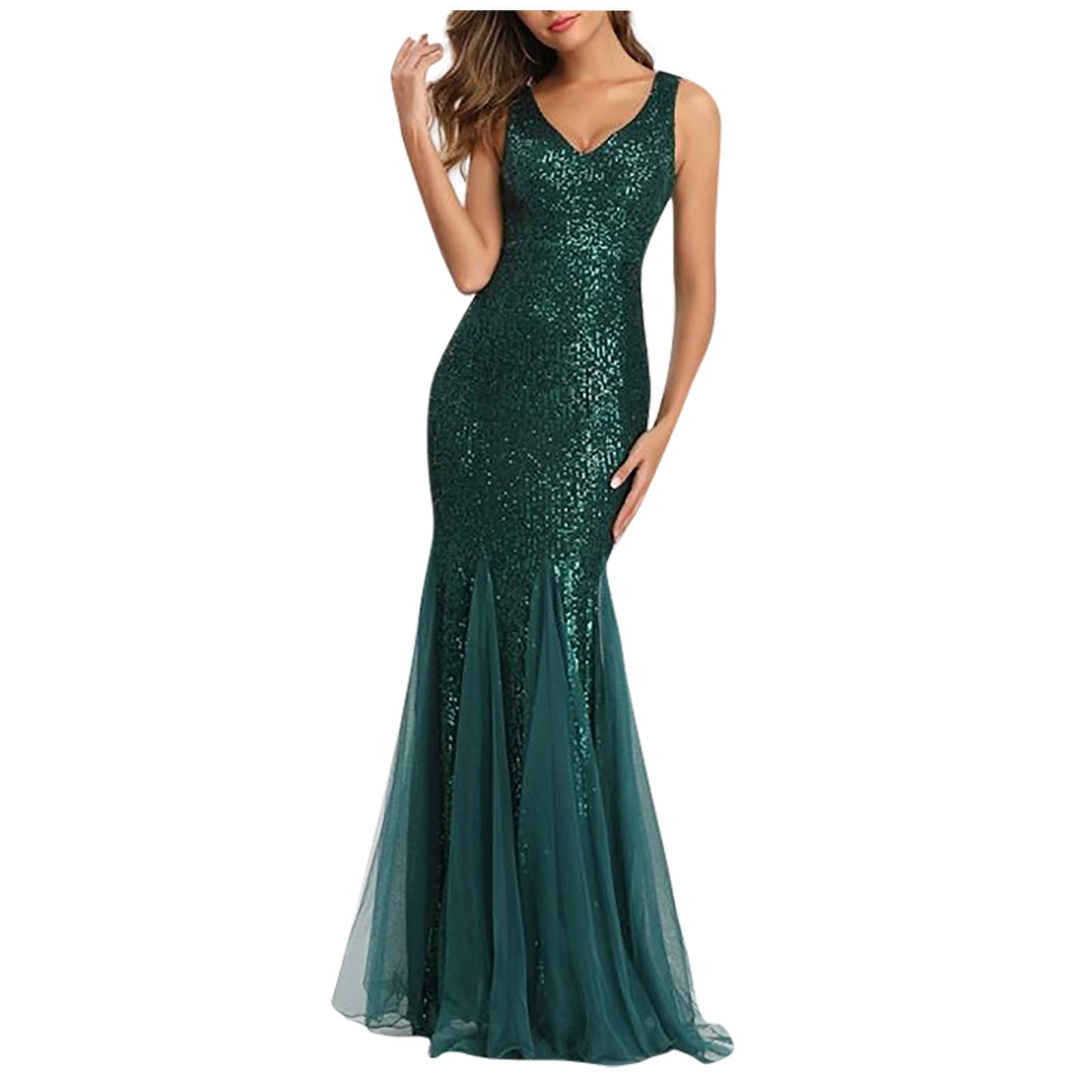 Odeerbi Sequin Bodycon Prom Dress for Women Cocktail Slip Dresses ...