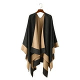 Odeerbi Women's Shawl Wraps, Fall Winter Poncho Open Front Cape ...
