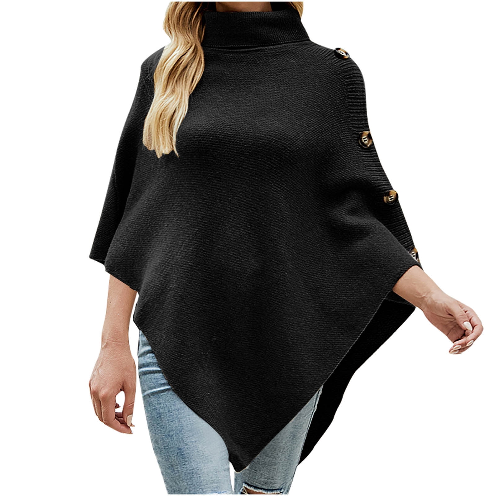 Odeerbi Shawl Wraps for Women 2025 Fall Winter Poncho Open Front Cape Cardigan Trendy Solid ...