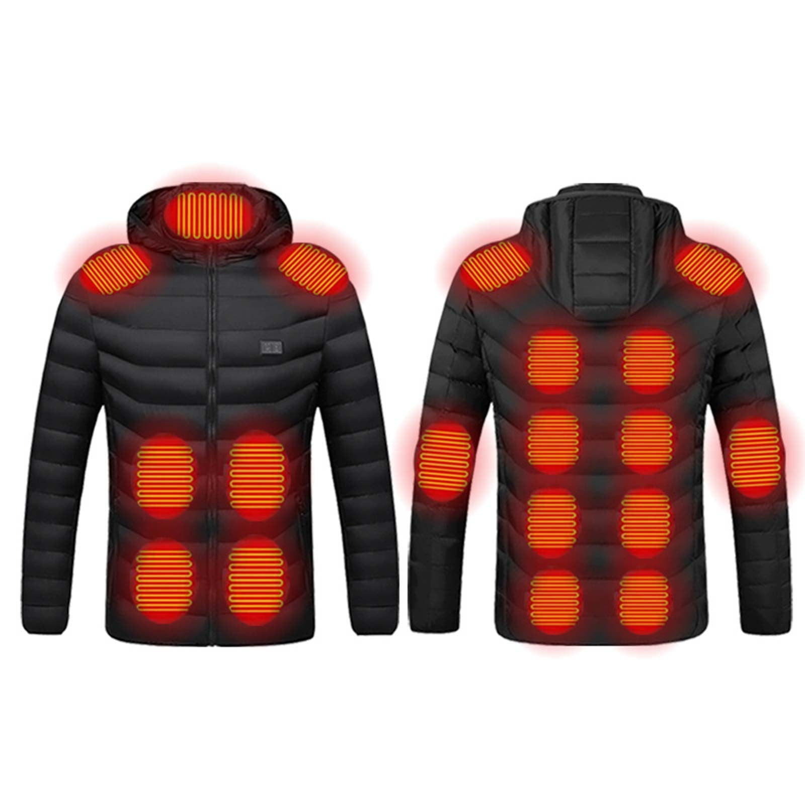 Odeerbi Smart Dual Control Heated Hooded Jacket with 17 Heating Zones ...