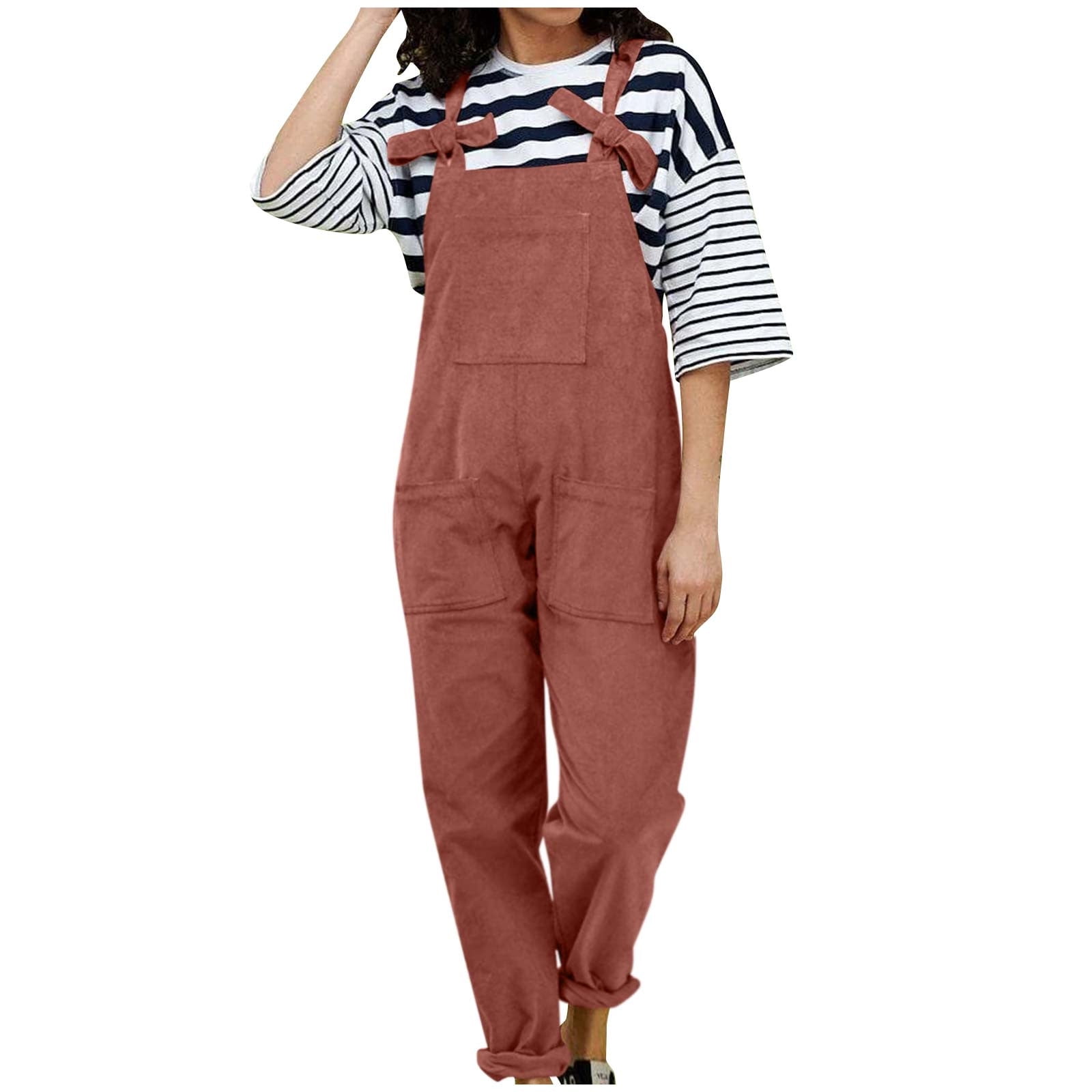 Odeerbi Solid Color Overalls for Women 2024 Fashion Casual Comfortable ...