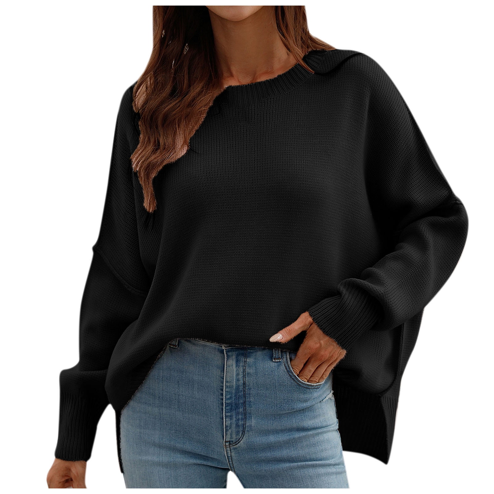 Odeerbi Sweaters for Women Fall Sweaters Crew Neck Fashion Coat Top ...