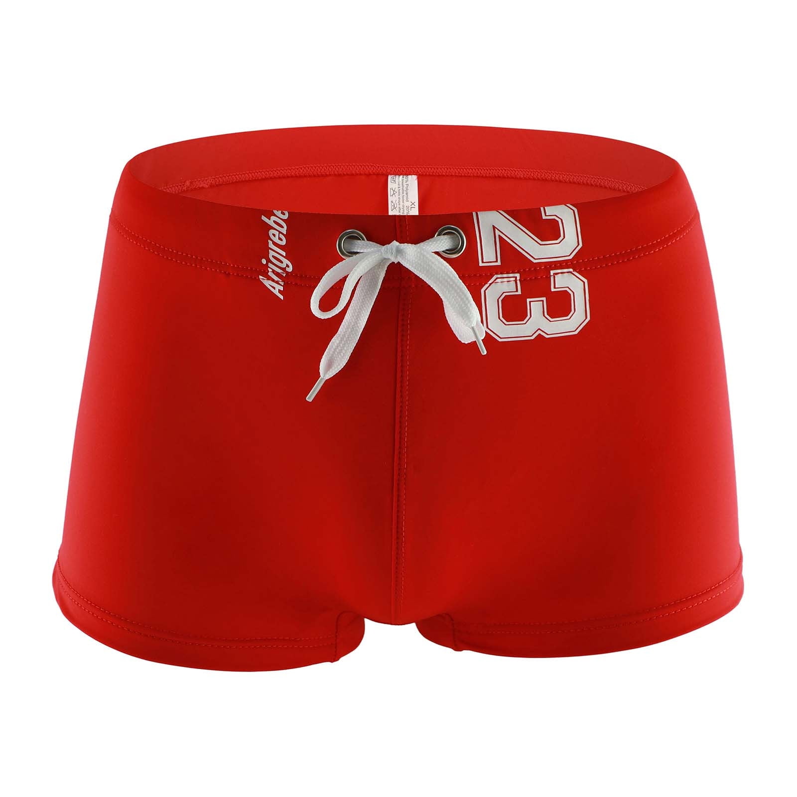 Odeerbi Swim Trunks for Men Low Waist Solid Color Striped Drawstring ...