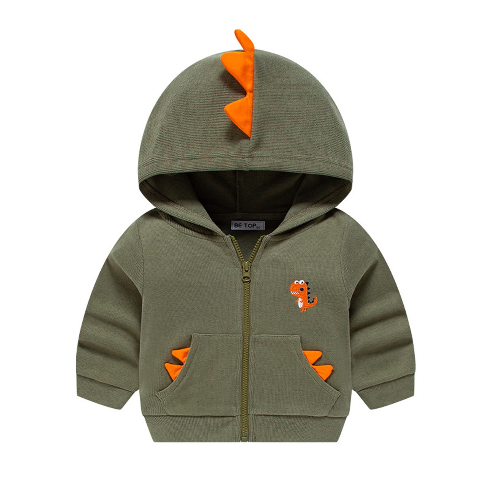 Odeerbi Toddler Boys Girls Hoodies Dinosaur Zip-Up Hooded Sweatshirts Fashion Casual Long Sleeve ...