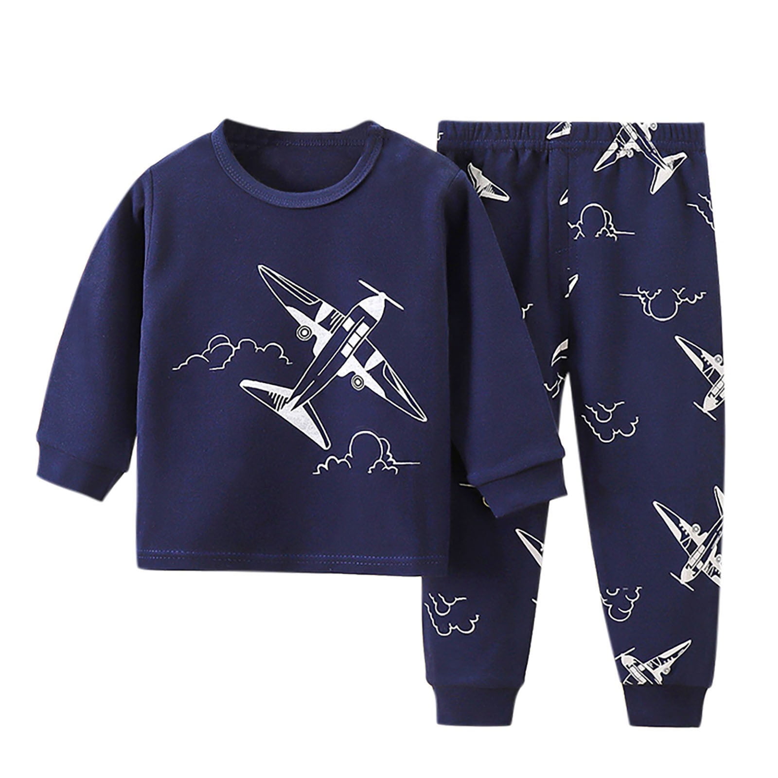 Odeerbi Toddler Boys Girls Long Johns Cartoon Print Thermal Underwear ...
