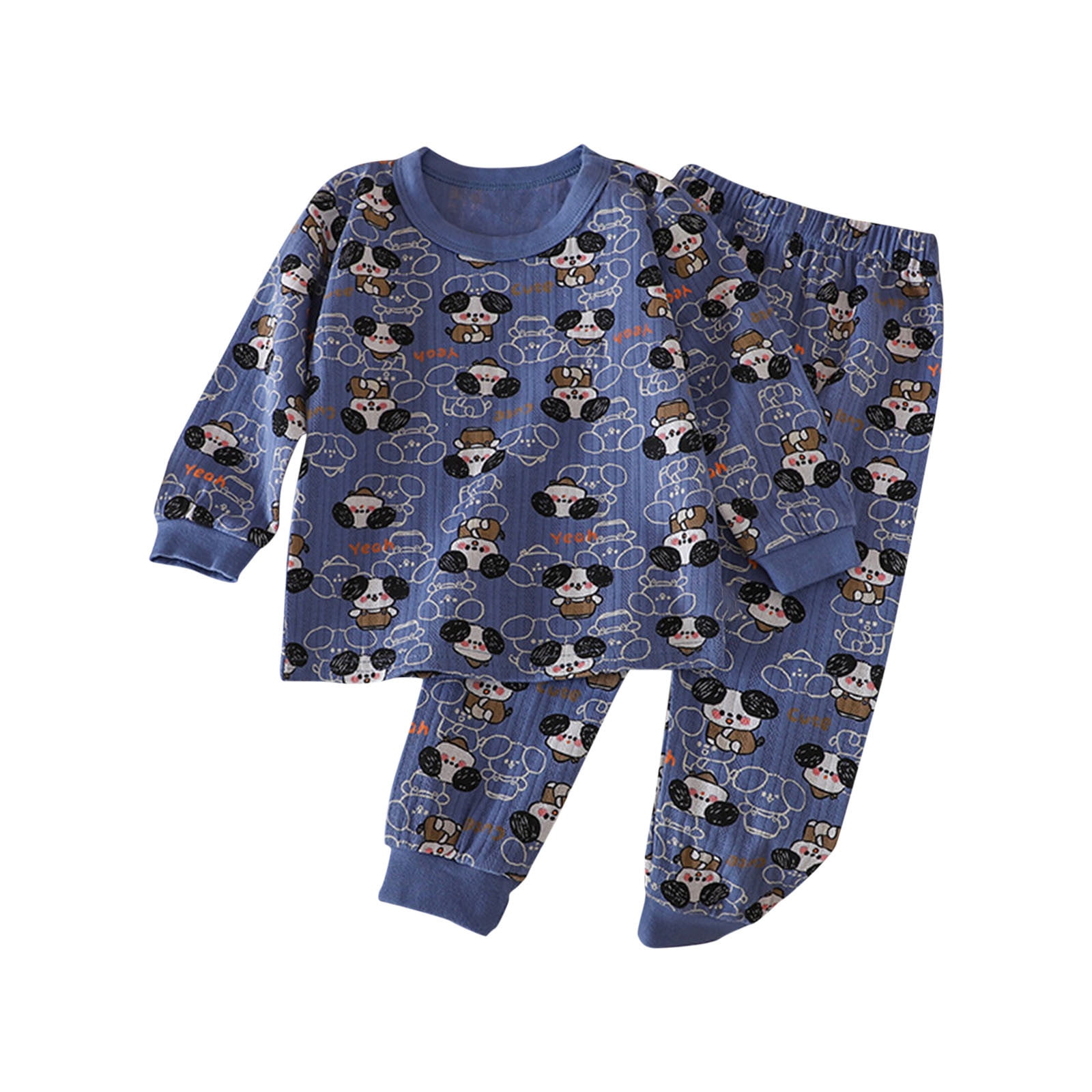 Odeerbi Toddler Boys Girls Pajama Sets Soft Cotton Long Johns Cartoon ...