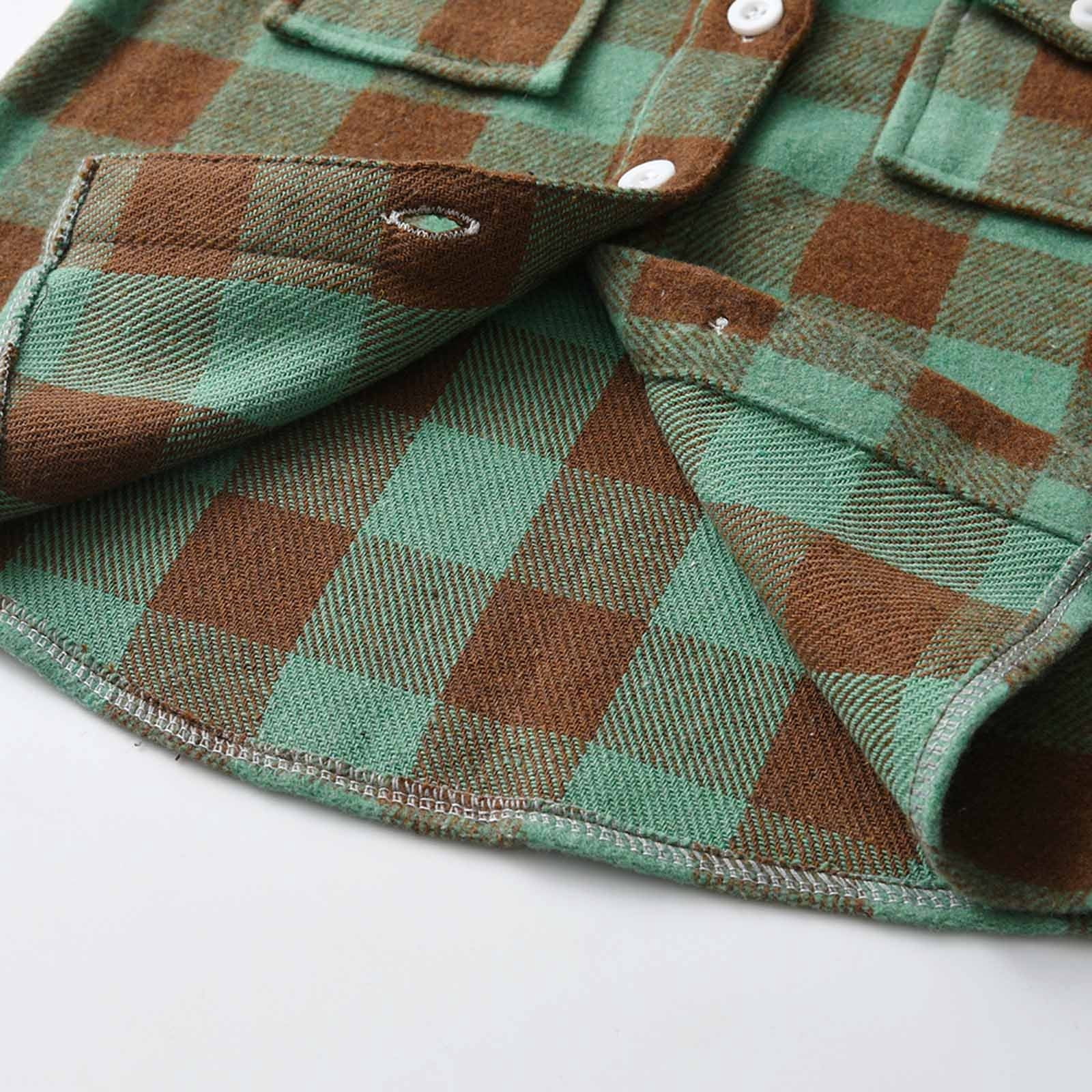 Odeerbi Toddler Boys Girls Plaid Shacket Jacket Kids Toddler Flannel ...