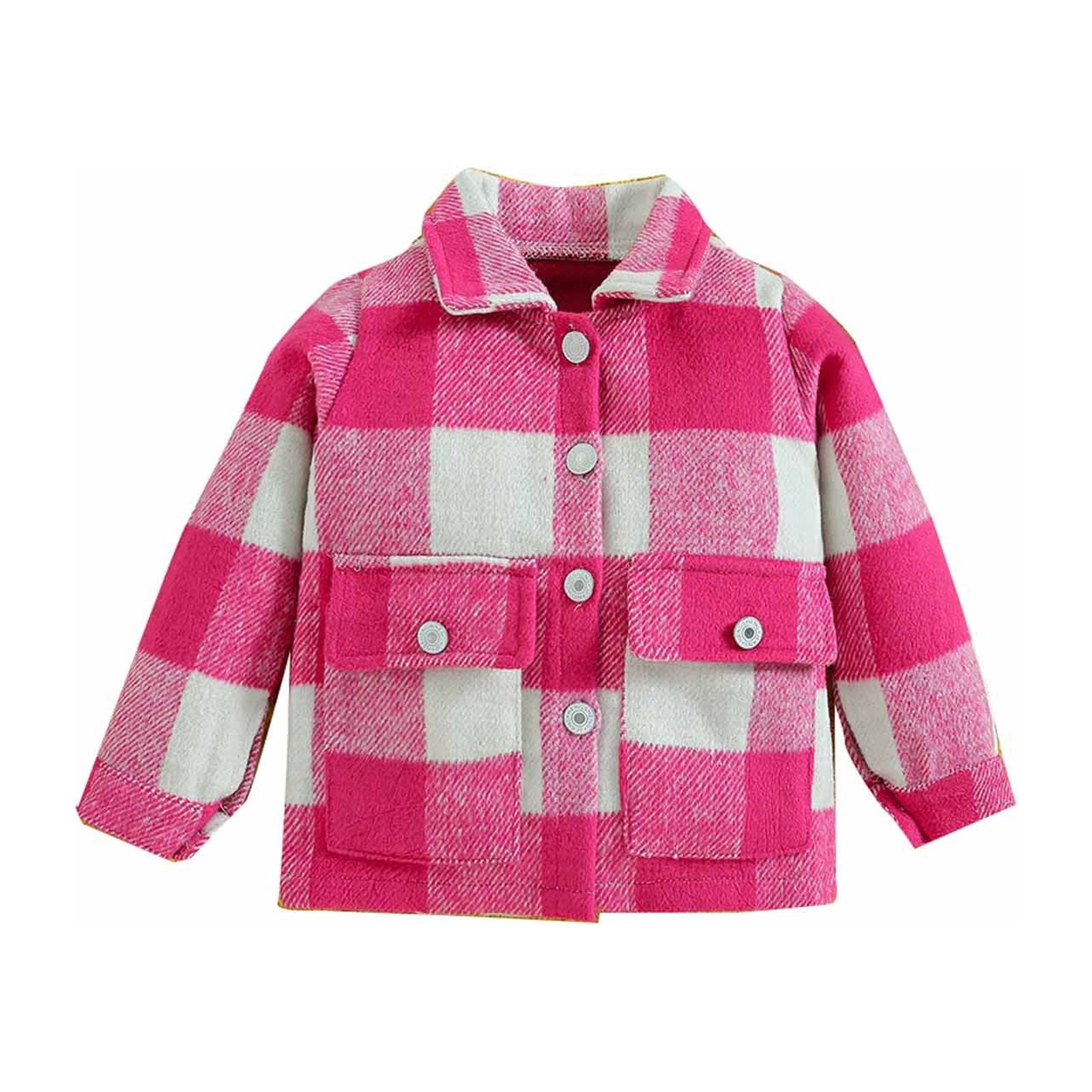 Odeerbi Toddler Boys Girls Plaid Shacket Jacket Kids Toddler Flannel ...
