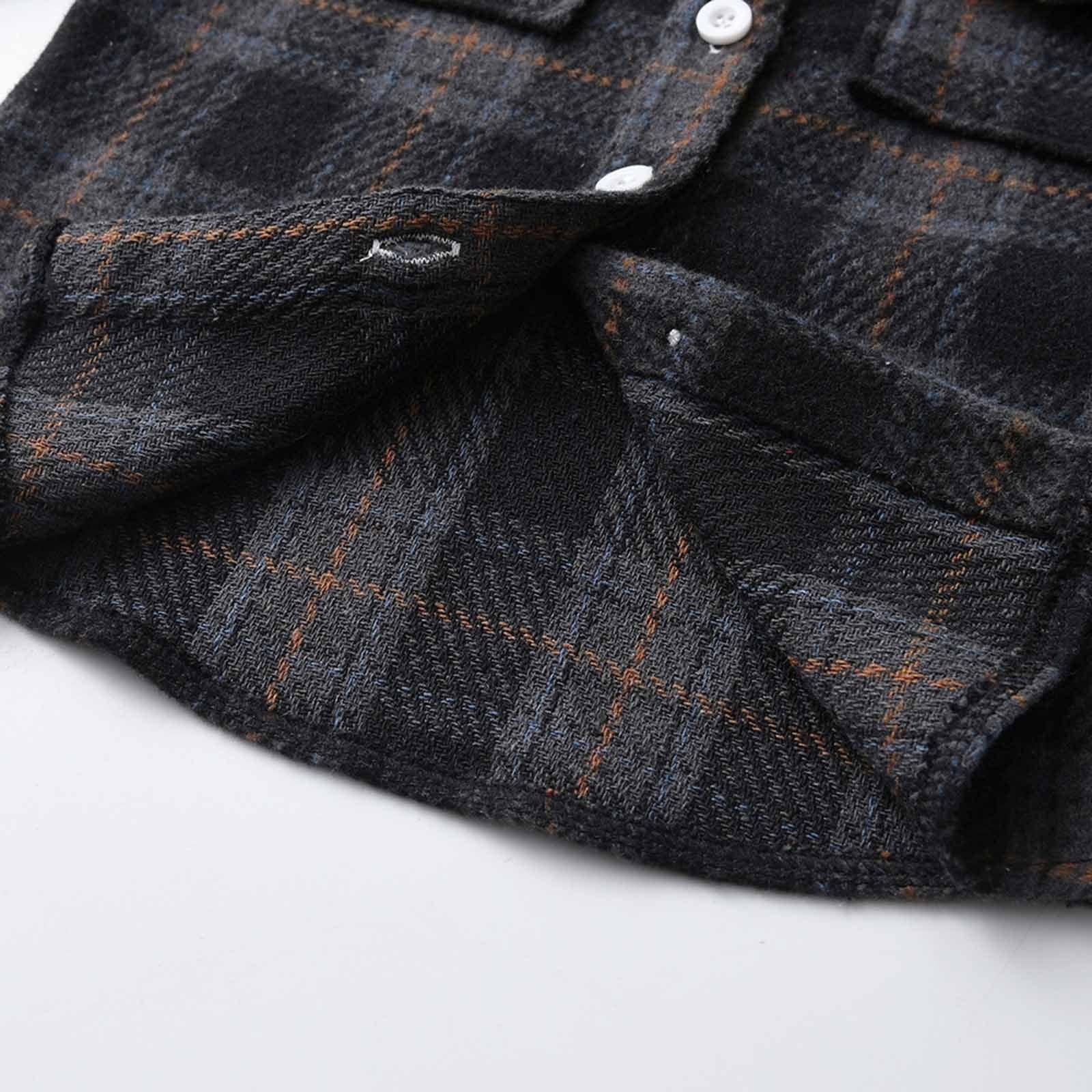 Odeerbi Toddler Boys Girls Plaid Shacket Jacket Kids Toddler Flannel ...