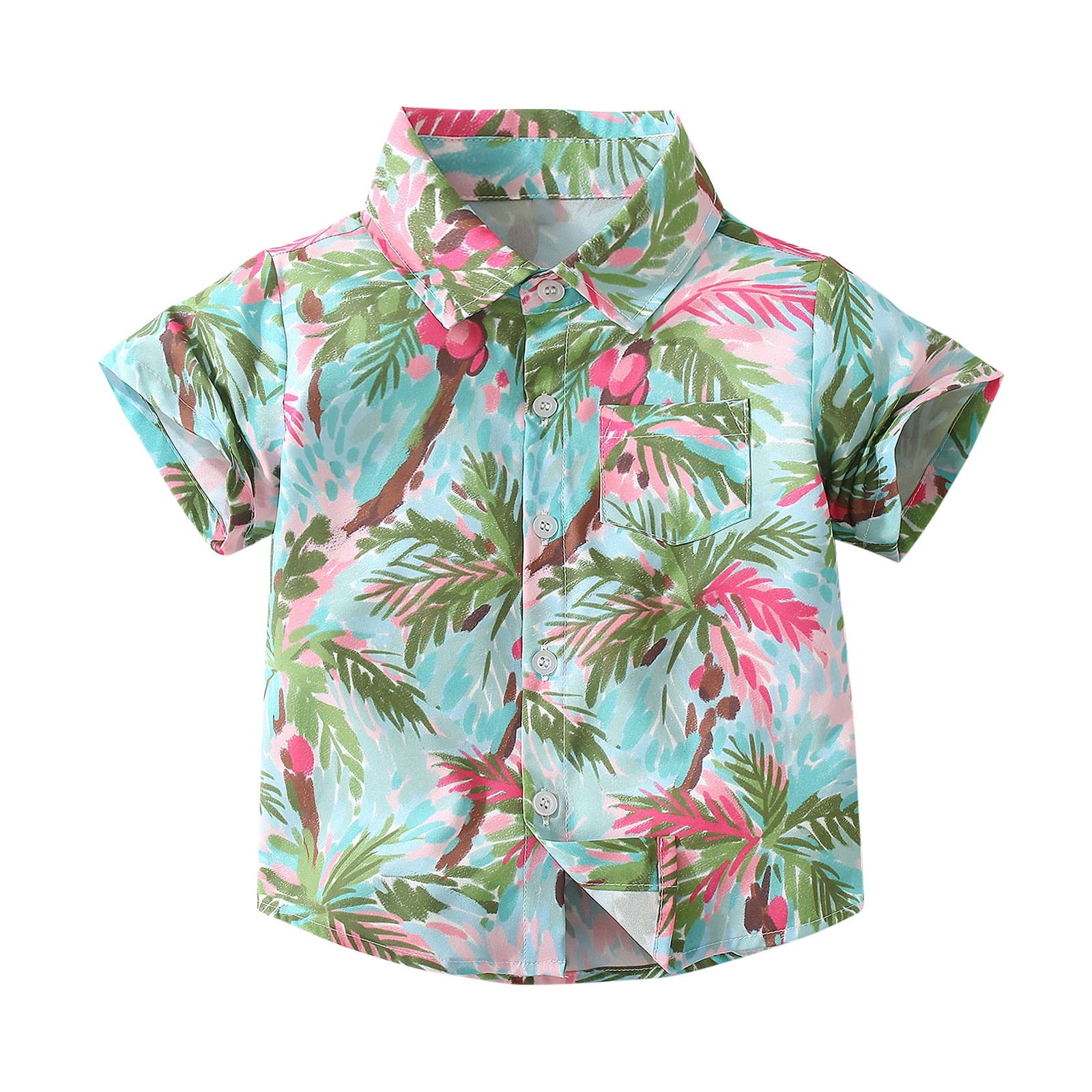 Odeerbi Toddler Boys Hawaiian Shirt Kids Baby Summer Beach Hawaiian Top ...