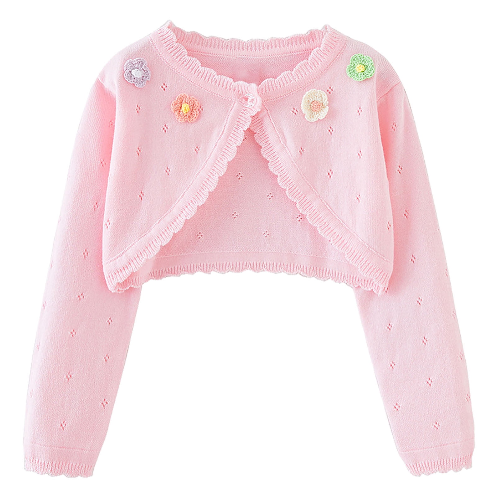 Odeerbi Toddler Girls Bolero Cardigan Cropped Shrugs Knit Cover Up Kids ...