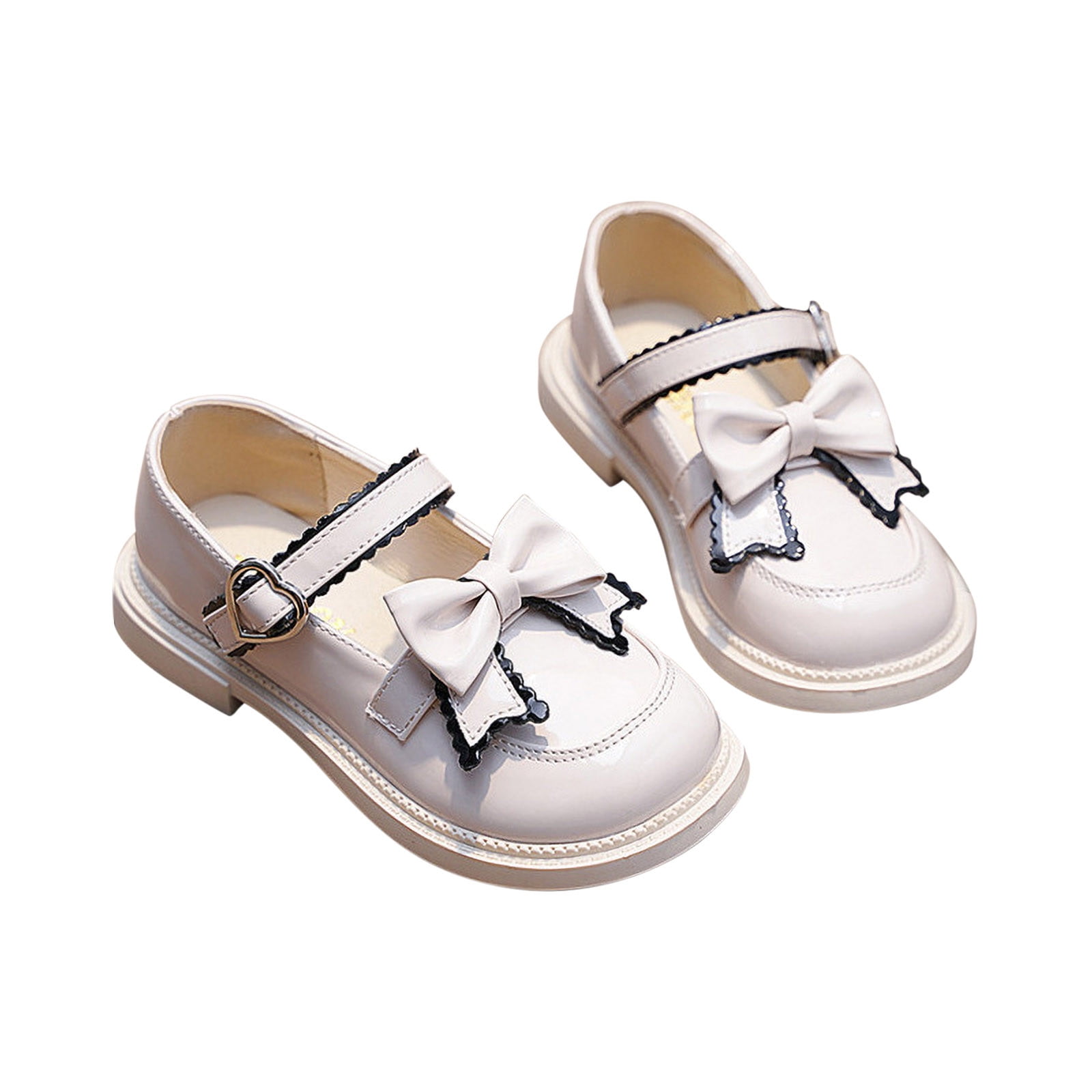 Odeerbi Toddler Girls Bow Leather Shoes 2025 New British Style Little ...