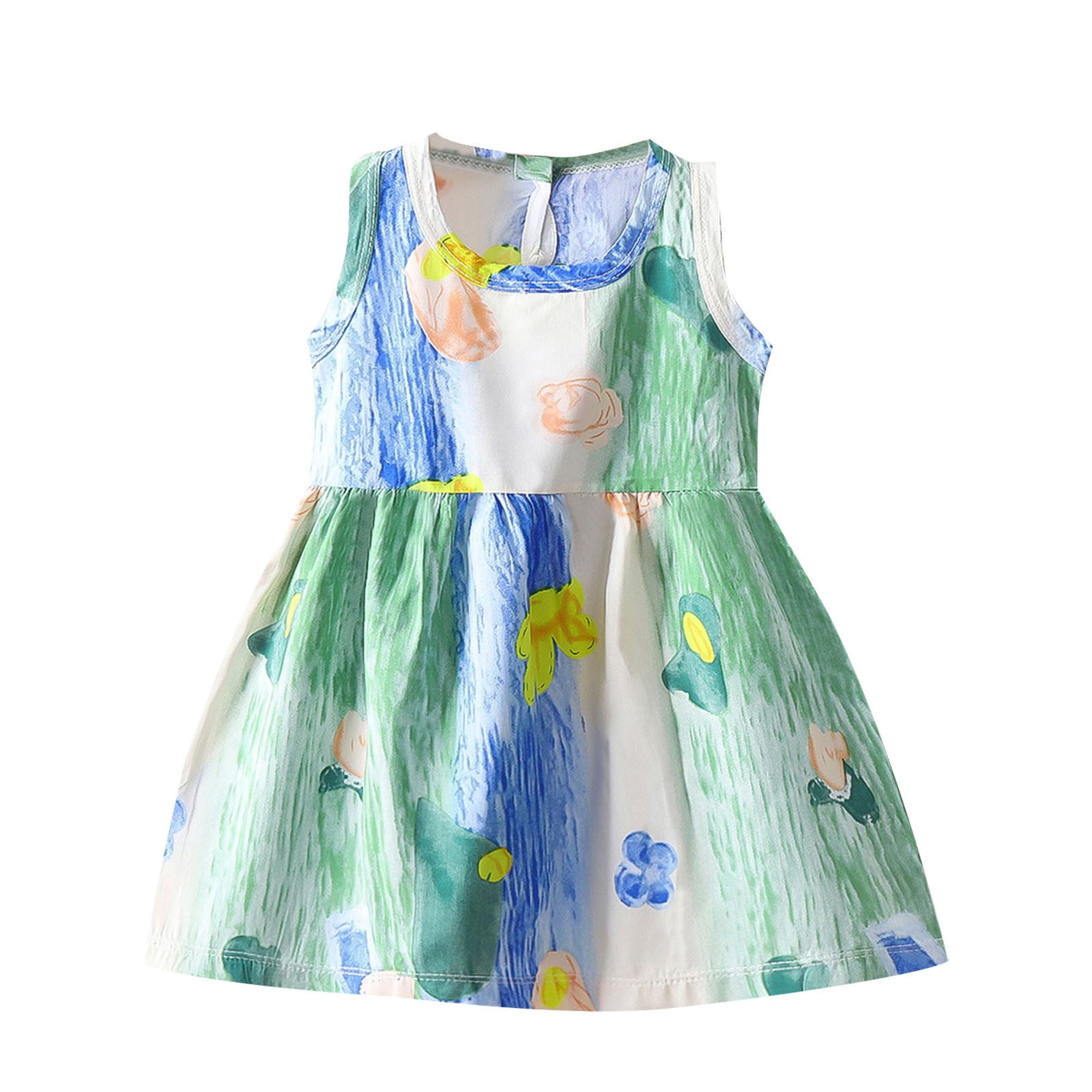 Odeerbi Toddler Girls Clothes Summer Floral Tank Dress Cotton Sun Dress ...