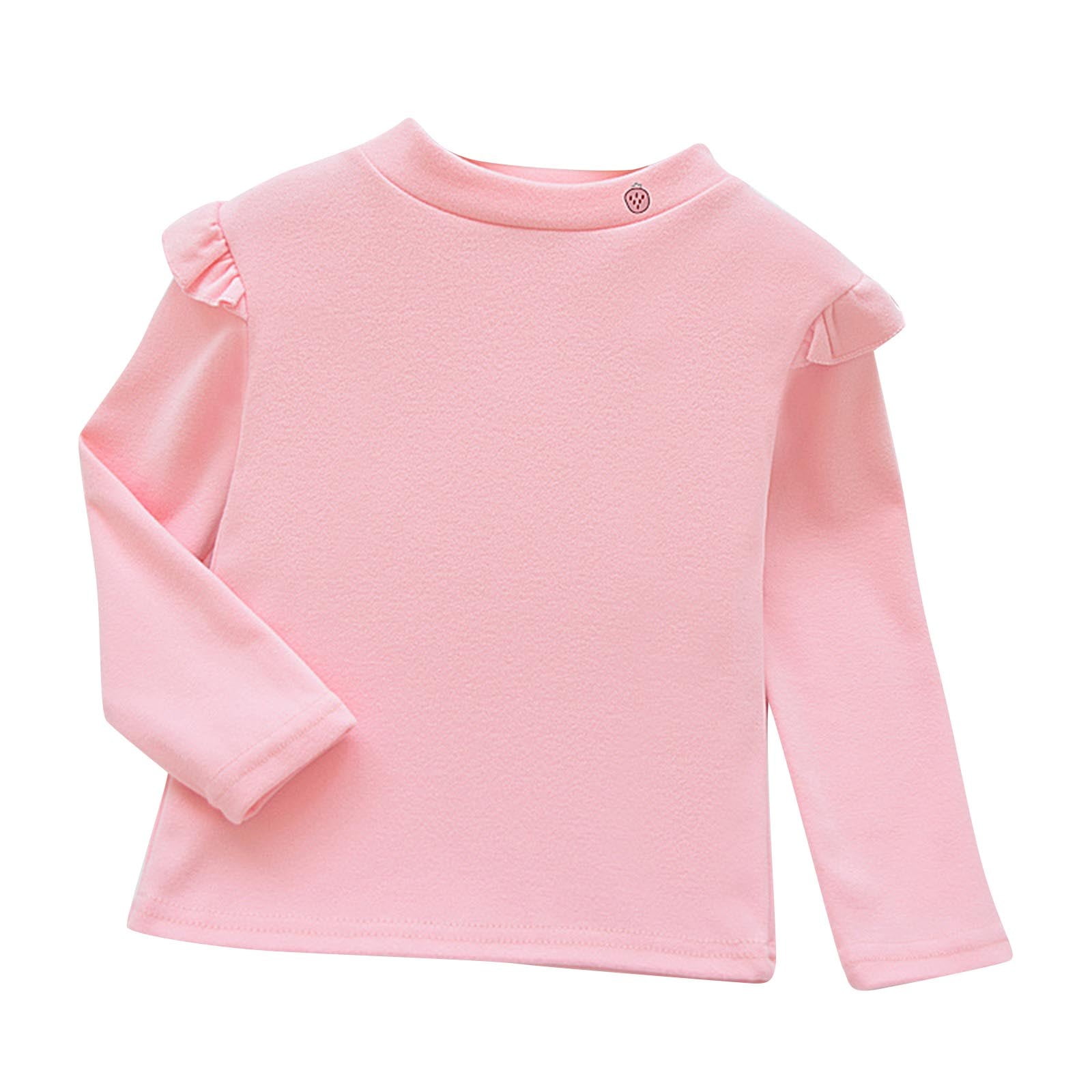 Odeerbi Toddler Girls Fall Winter Thermal Basic Layering T-Shirt Ruffle ...