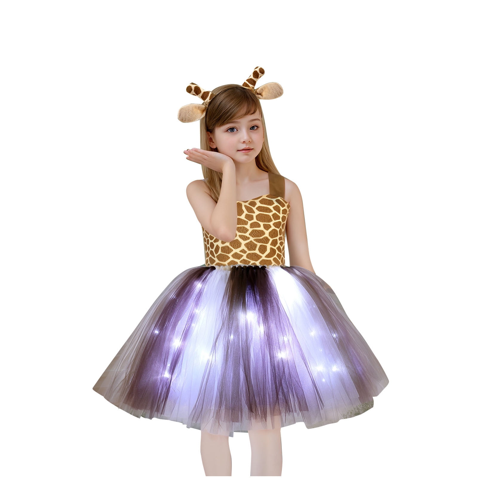 Odeerbi Toddler Girls Halloween Tulle Skirt Set Giraffe Dress Up ...