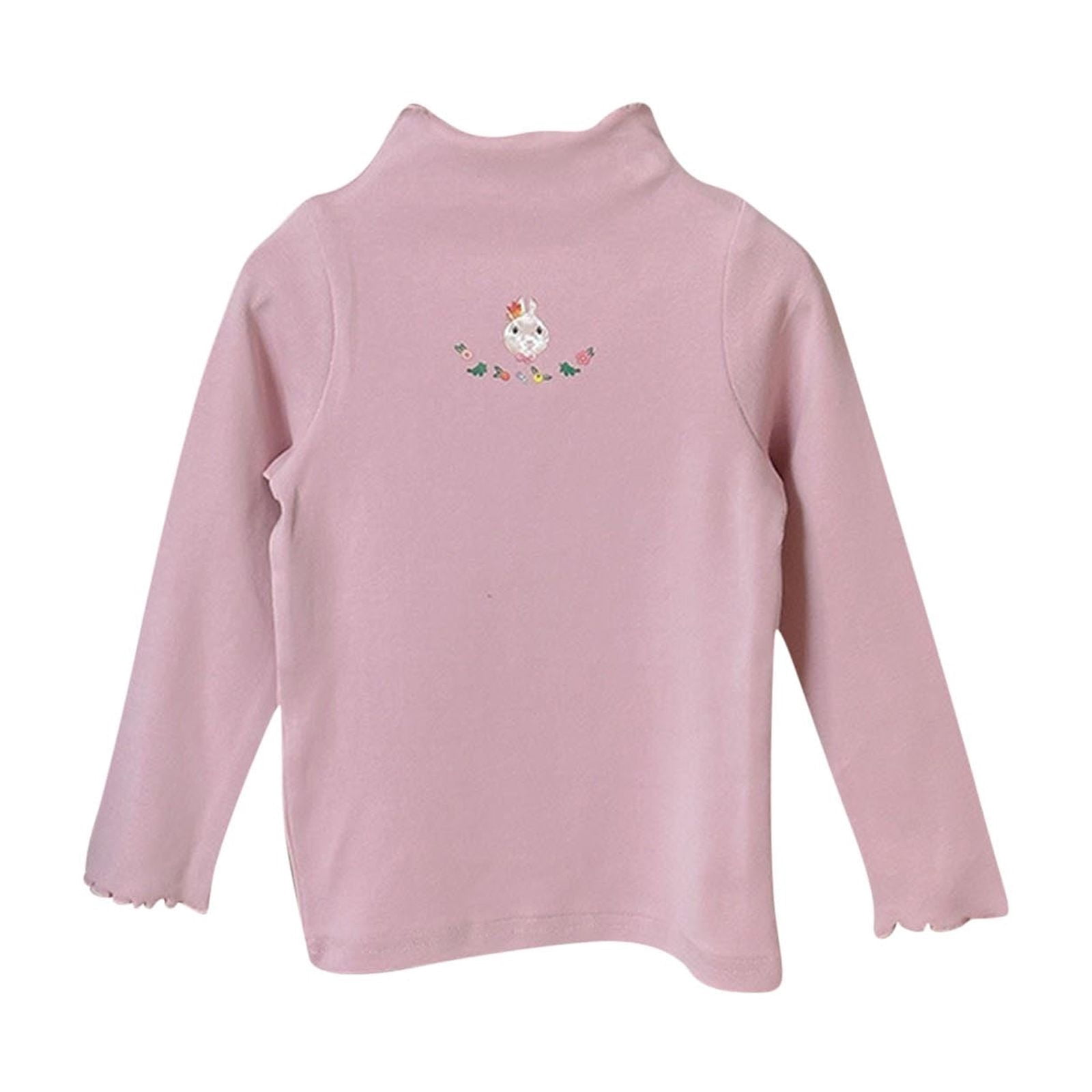 Odeerbi Kids Girls Long Sleeve Tees Mock Neck Cotton Basic Layering T ...