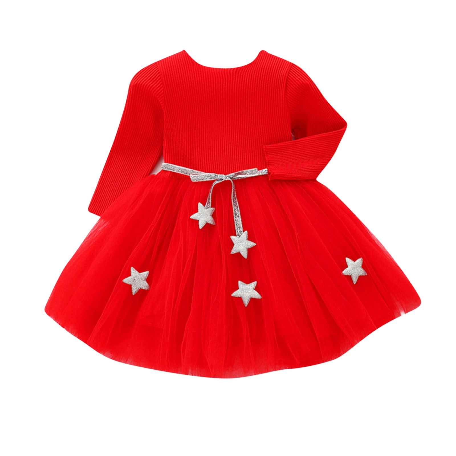 Odeerbi Toddler Girls Princess Dresses Long Sleeve New Ruffled Herry Embroidery Mesh Bow Skirt ...