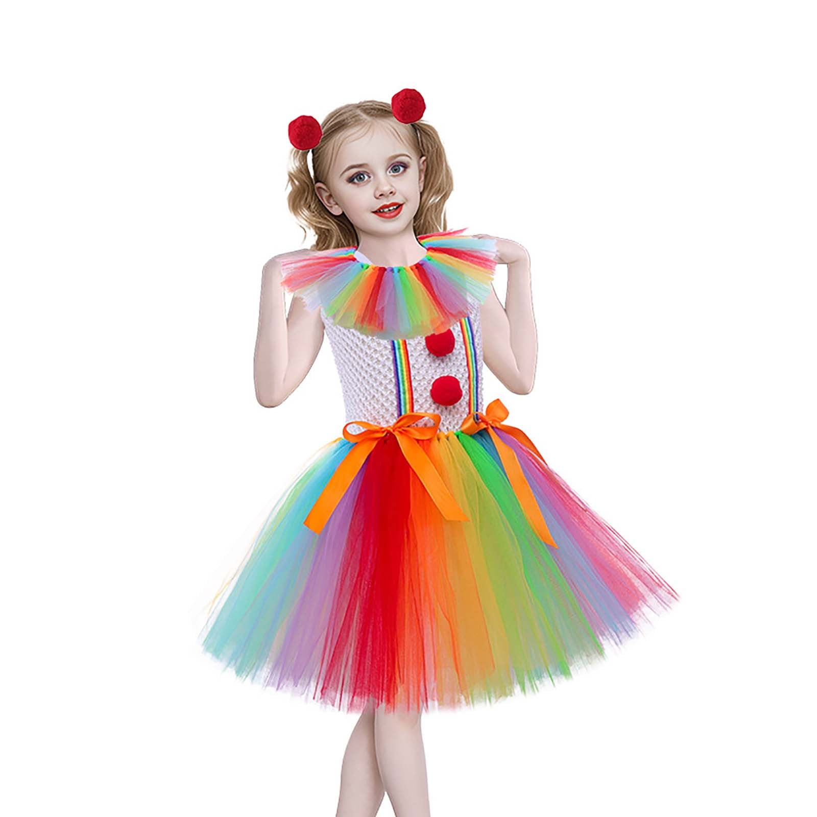 Odeerbi Kids Girls Rainbow Tulle Dress Set Dress Up Clothes Children's ...