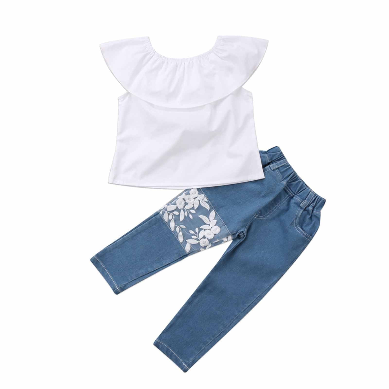 Odeerbi Toddler Girls Two Piece Outfits Cotton Summer Clothes ...