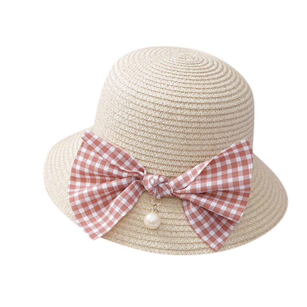 Odeerbi Toddler Hat Girls Summer Beach Hat Sun Hat Kids Bowknot Sun ...