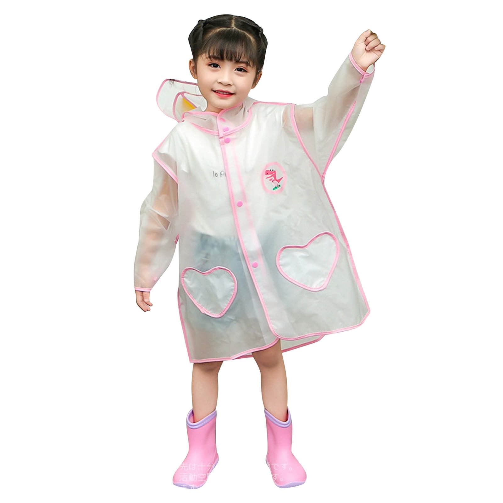 Odeerbi Toddler Kids Boys Girls Raincoats Waterproof Rain Jacket Hooded Cartoon Rain Poncho ...