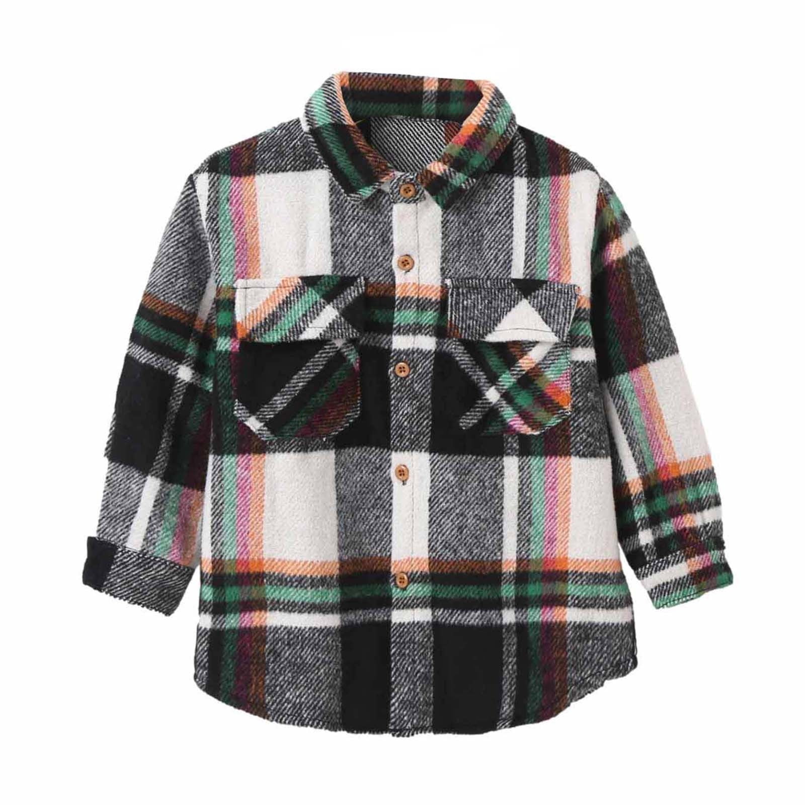 Odeerbi Toddler Winter Coat Kids Boys Girls Outerwear Jackets Flannel Shirt Jacket Plaid 2025 ...