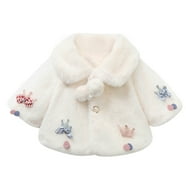 Odeerbi Baby Girl Clothes Toddler Winter Cloak Cute Faux Furs Cape Windproof Coat Warm - Walmart.com