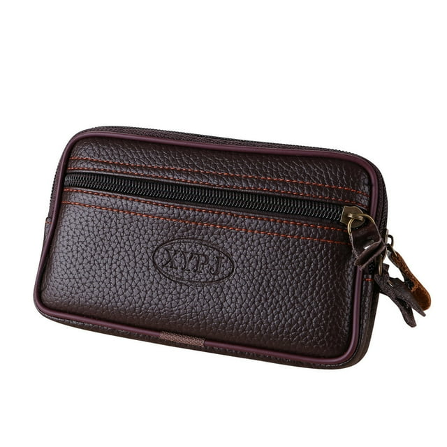 Odeerbi Wallet Coin Purses for Men Vintage Pure color Leather Messenger ...