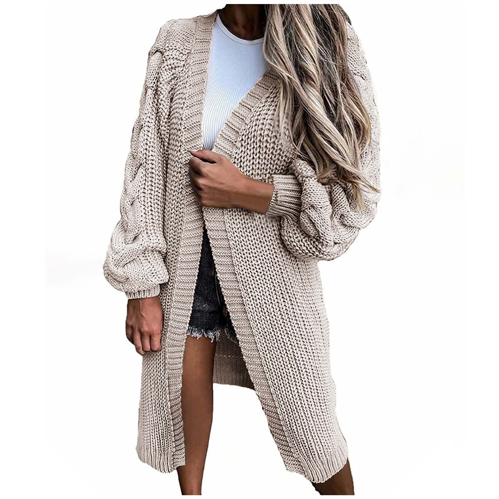 Odeerbi Winter Chunky Knit Cardigan Sweaters For Women Plus Size Solid ...