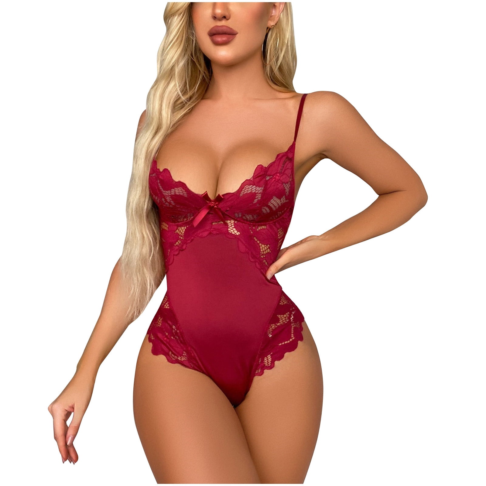 Odeerbi Womens Lingerie Bodysuit Set Teddy Lingeries Corset 2024