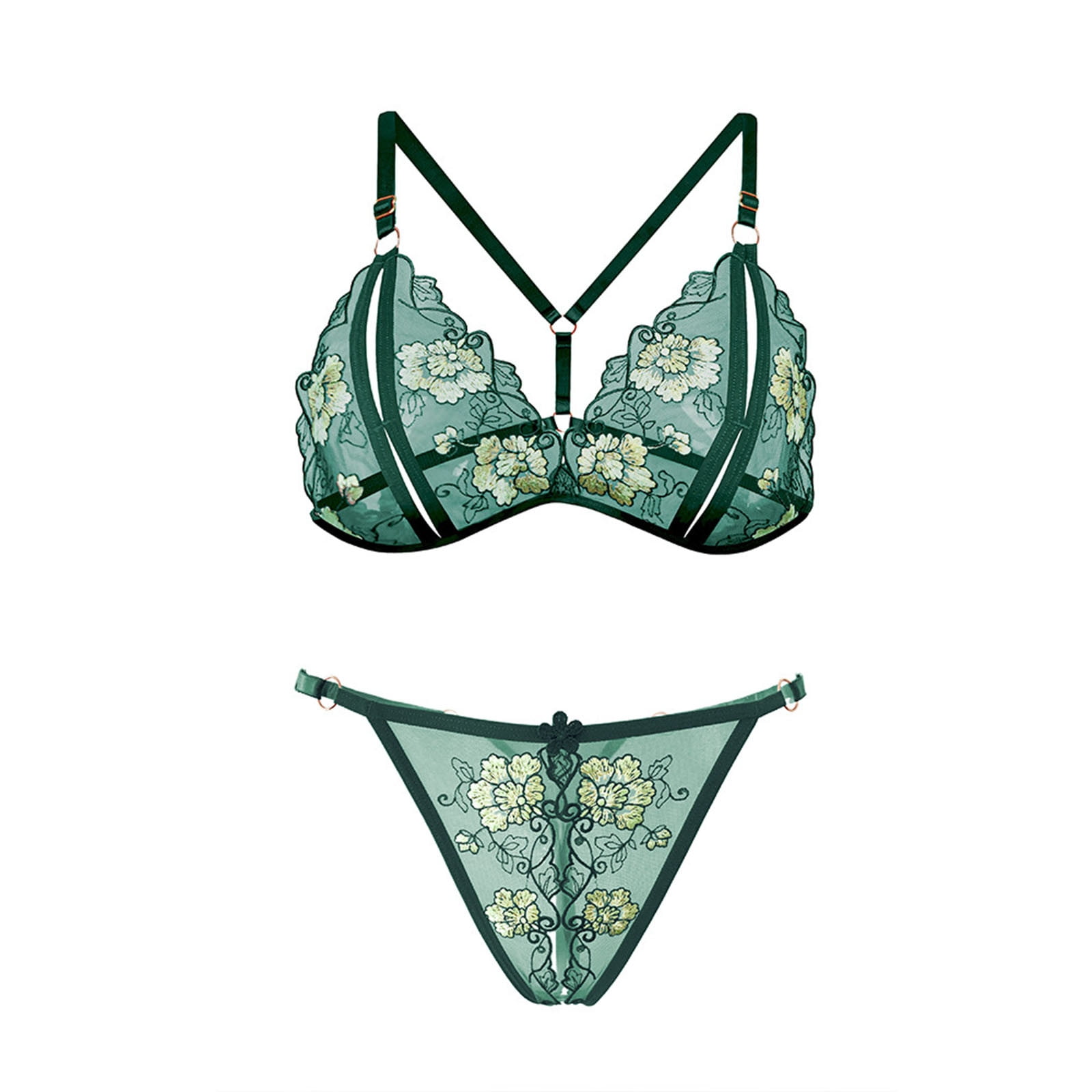 Odeerbi Womens Lingerie Set 2024 Valentines Day Underwear Bra Panties