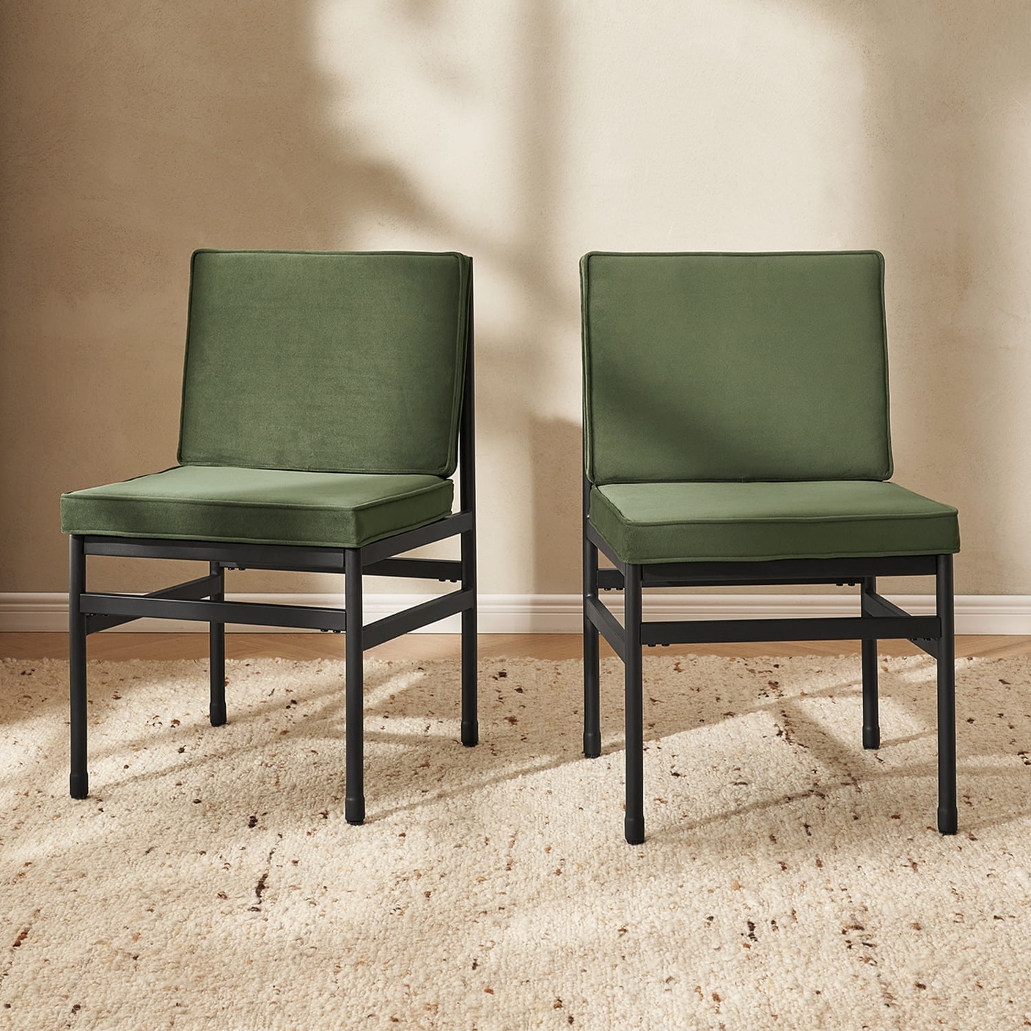 Odelia Dining Chair Set of 4, Olive Green Velvet - Walmart.com