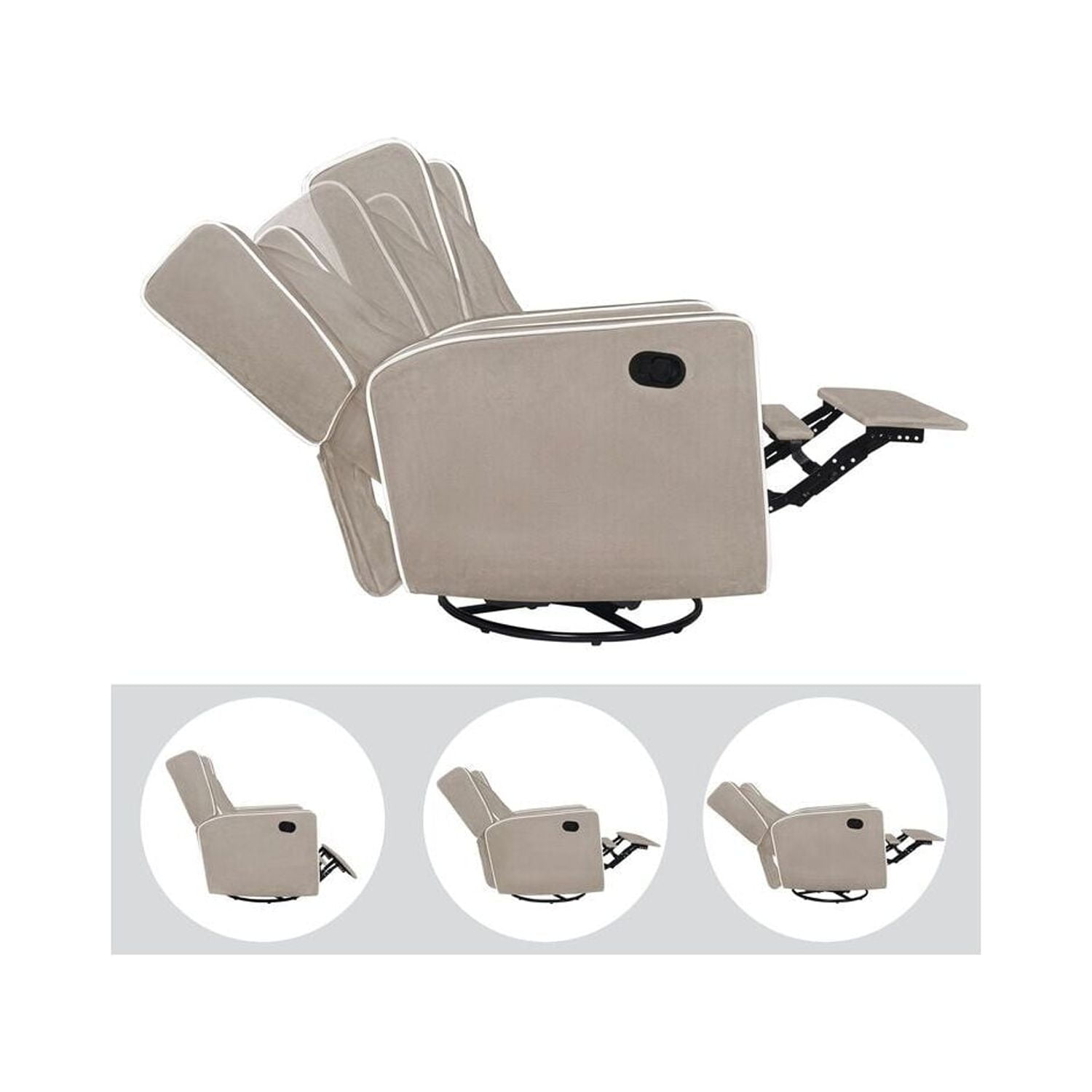 Odelia Swivel Glider Rocker Recliner by Naomi Home-Color:Mocha,Material ...