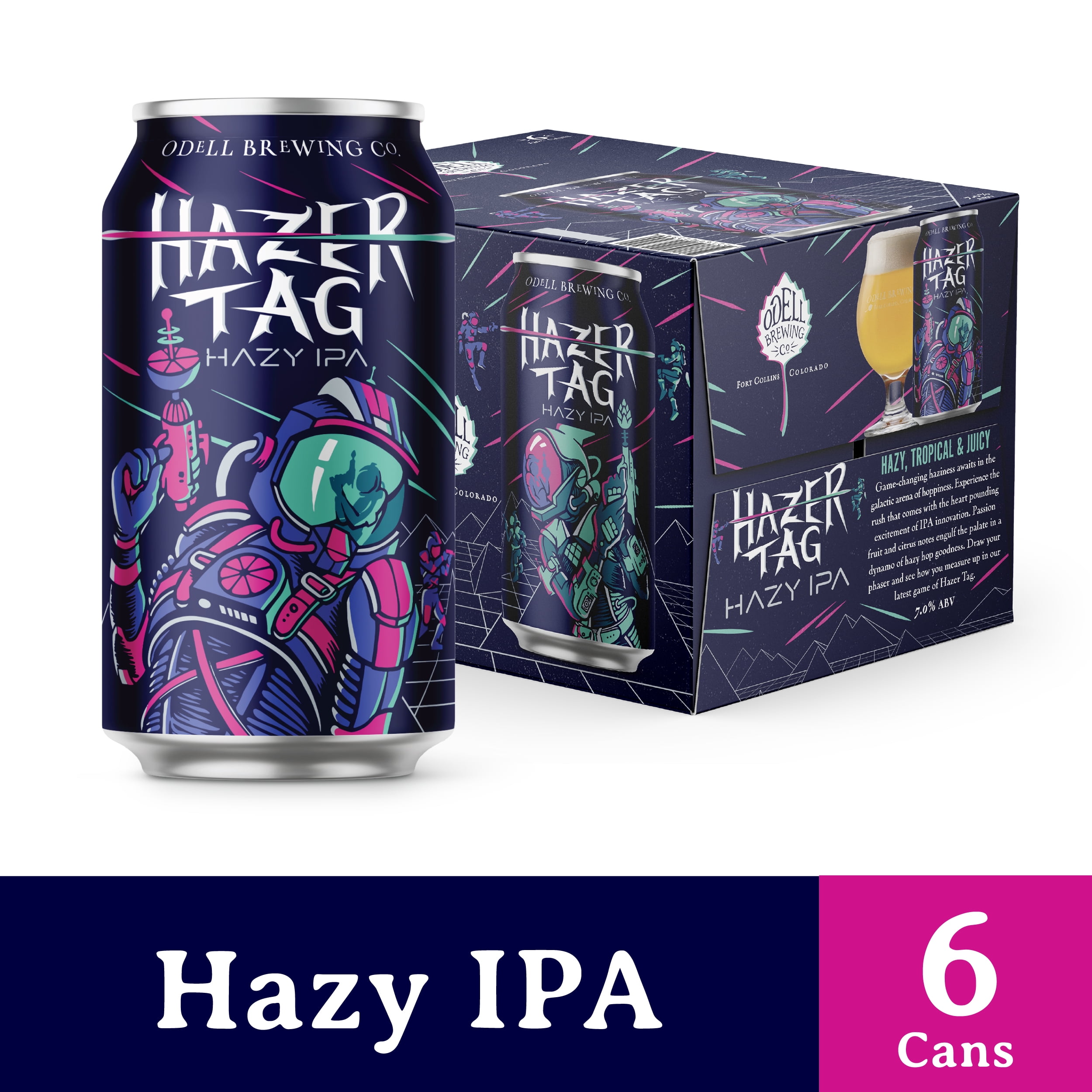 Odell Brewing Hazer Tag Hazy India Pale Ale Craft Beer, 12 fl oz, 6 ...