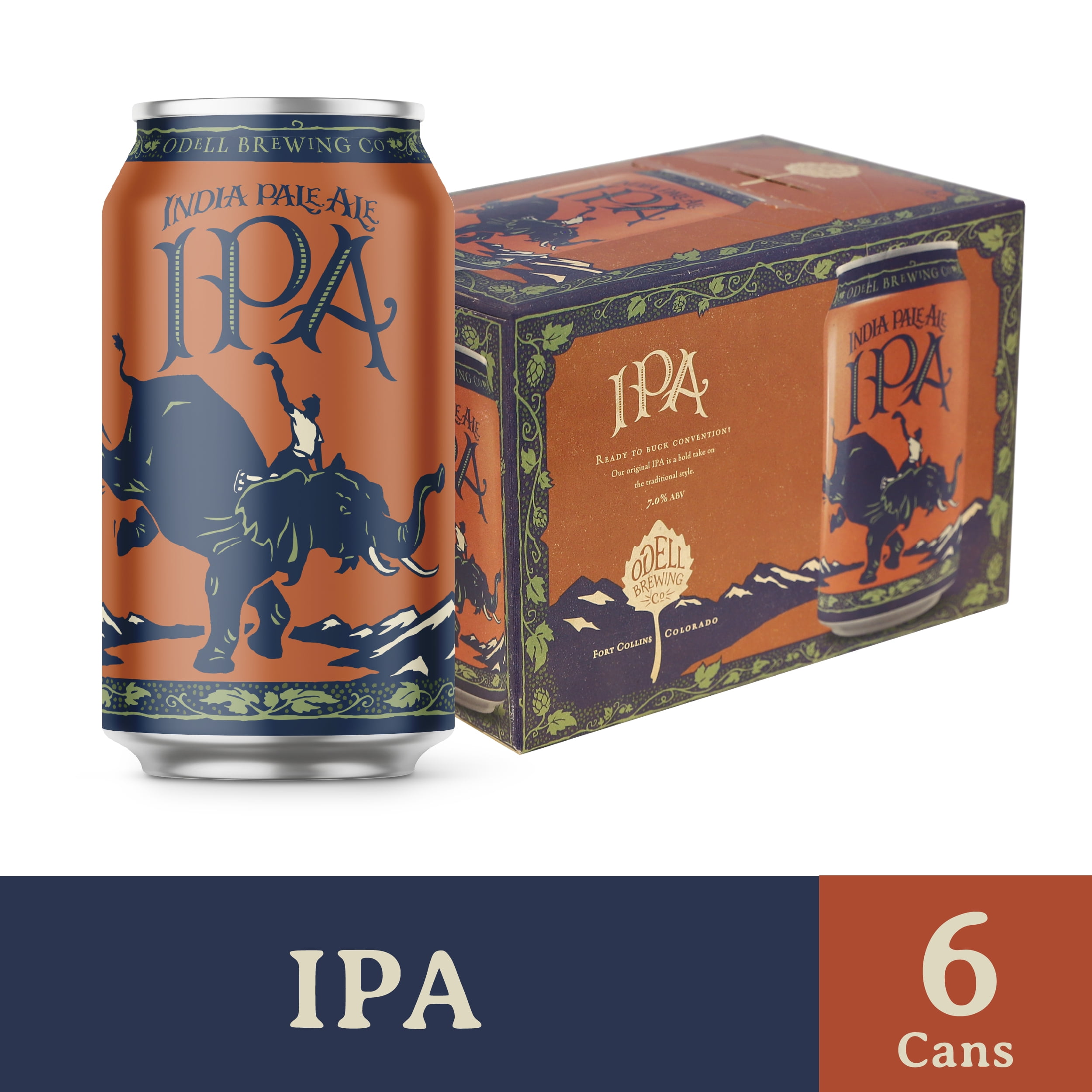 Odell Brewing IPA India Pale Ale Craft Beer, 12 fl oz, 6 Pack Aluminum Can, 7% ABV - Walmart.com