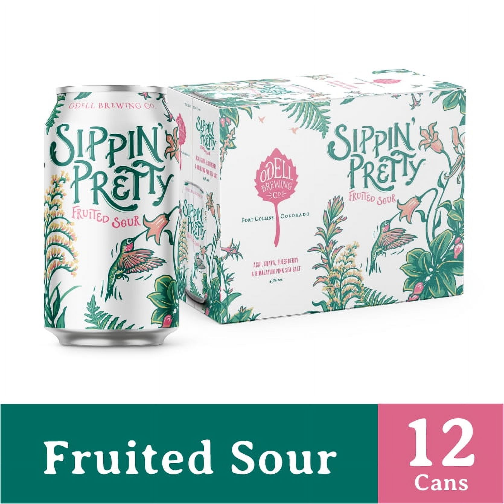 Odell Brewing Sippin' Pretty Fruited Sour Craft Beer, 12 fl oz, 12 Pack ...