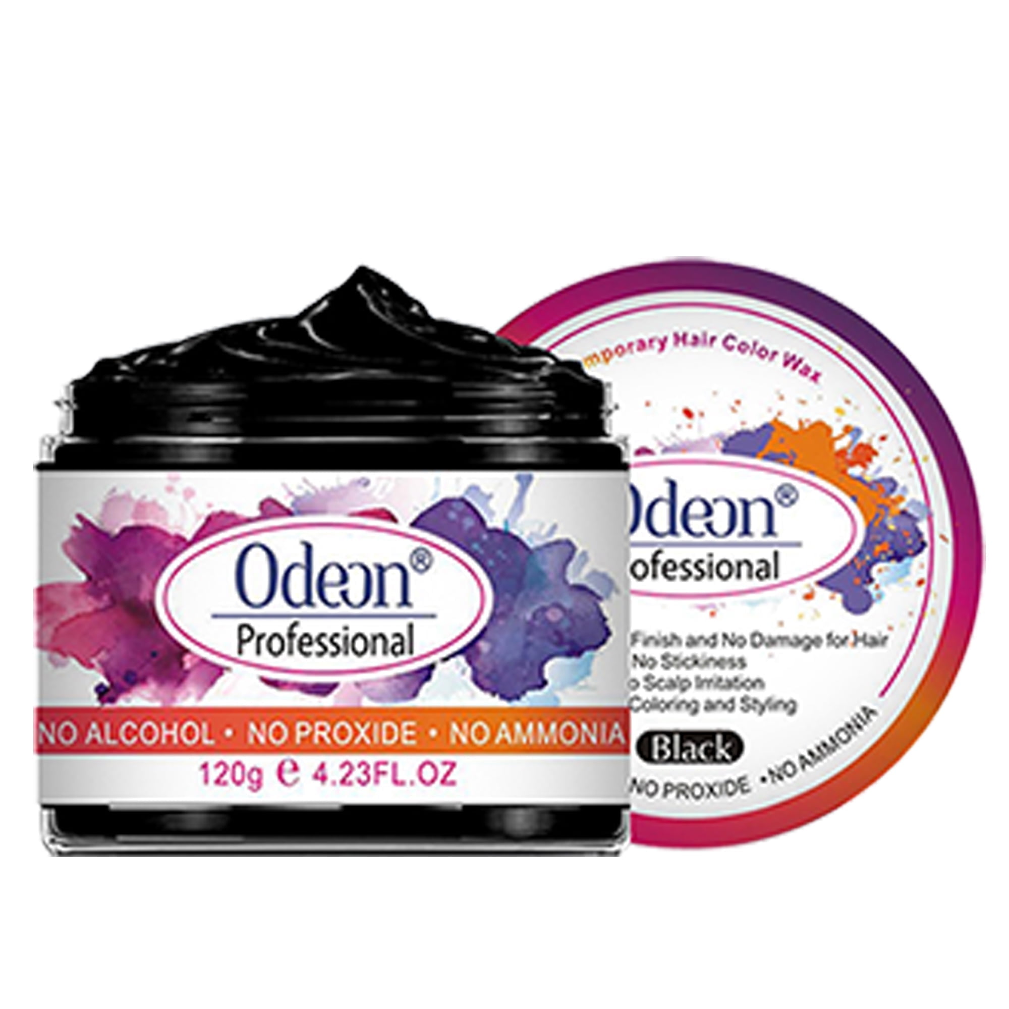 Odeon Black Hair Color Wax, Temporary Dye with Coloring Texture Effect ...