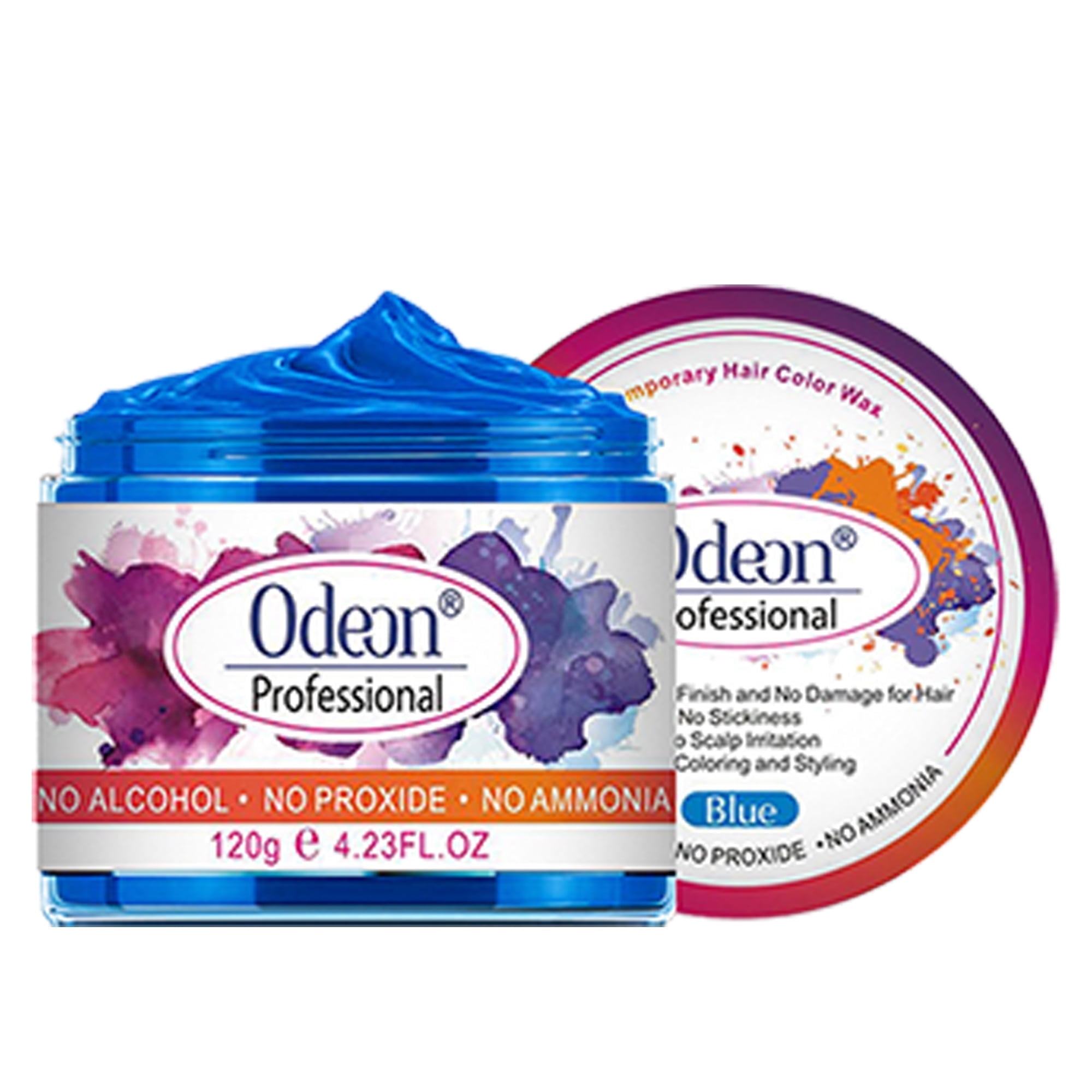 Odeon Blue Hair Color Wax Temporary Styling Cream for All Ages Long ...