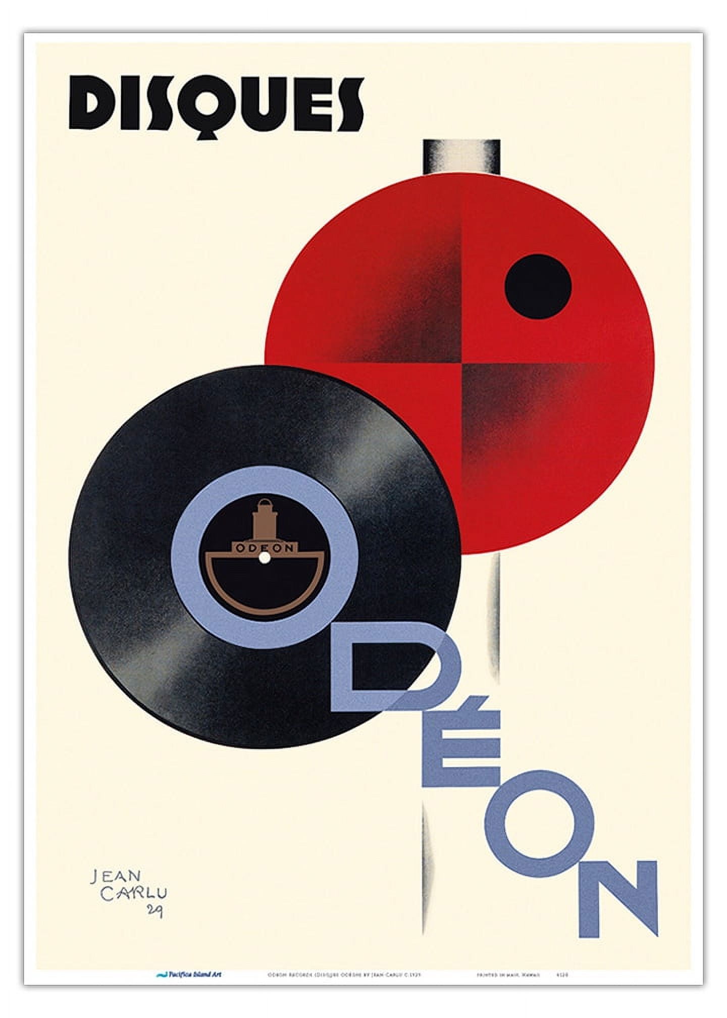 Odeon Records (Disques Odéon) - Vintage Music Poster by Jean Carlu c ...