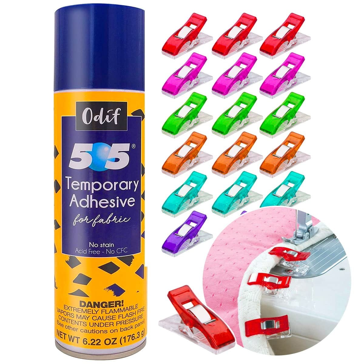 Odif 505 Spray and Fix Temporary Fabric Adhesive Basting Glue 6.22oz, 505 Spray Adhesive for ...