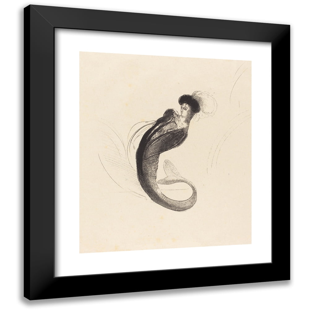 Odilon Redon 12x14 Black Modern Framed Museum Art Print Titled - Femme ...