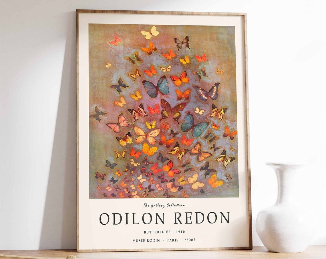 Odilon Redon Poster, Butterflies, Odilon Redon Print, Expressionist Art ...