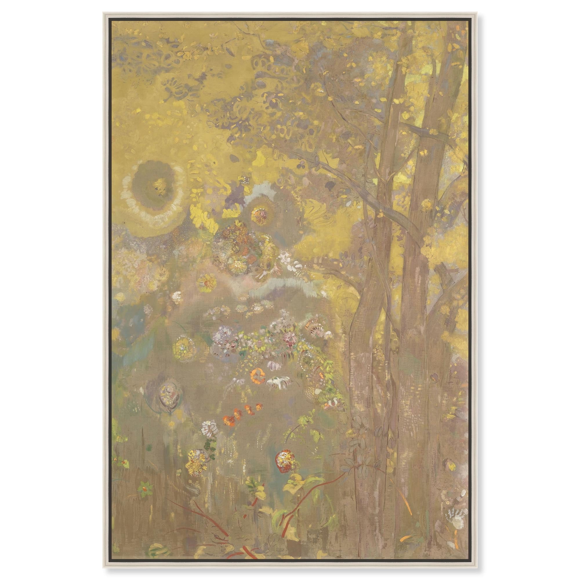 Odilon Redon - Trees on a Yellow Background Canvas Classic Vintage Wall ...